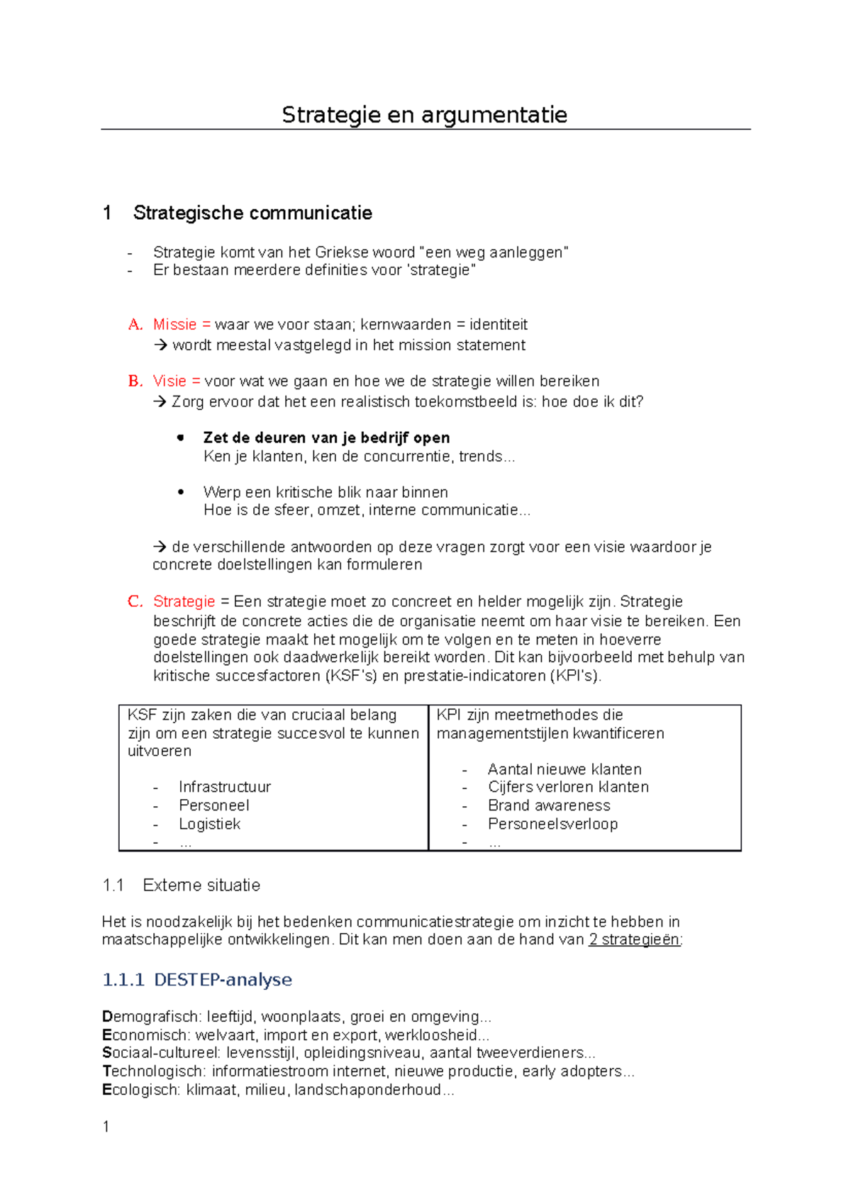 Strategie-en-argumentatie-SV - Strategie en argumentatie 1 Strategische ...