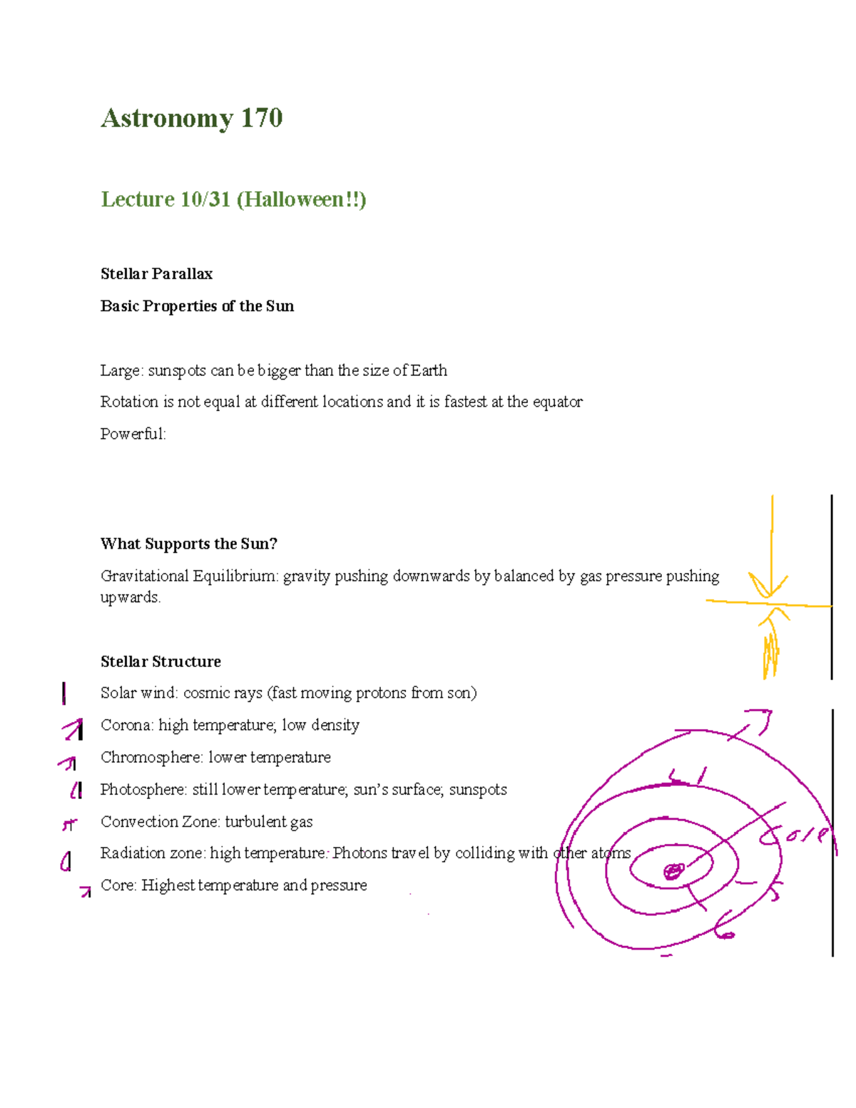 ASTR Chapter 11 Lecture - Astronomy 170 Lecture 10/31 (Halloween!!) Stellar Parallax Basic - Studocu