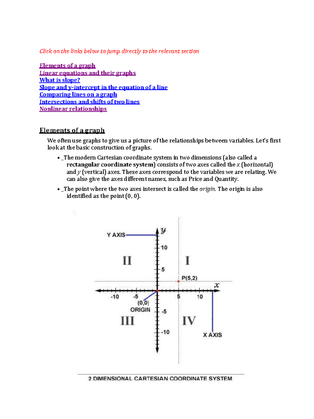 Math Review - Graphing - Click on the links below to jump directly to ...