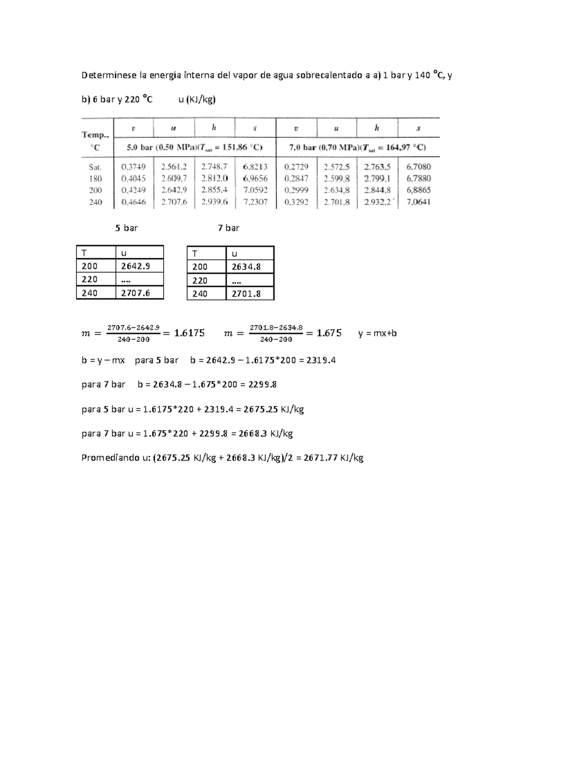 Clase 20 de mayo - cvbcvbcvb - DetermÌnese la energÌa interna del vapor ...