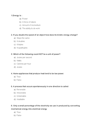 LESSON 1-Introduction to Energy- PHYS 273 - Lesson 1 Energy : ability ...
