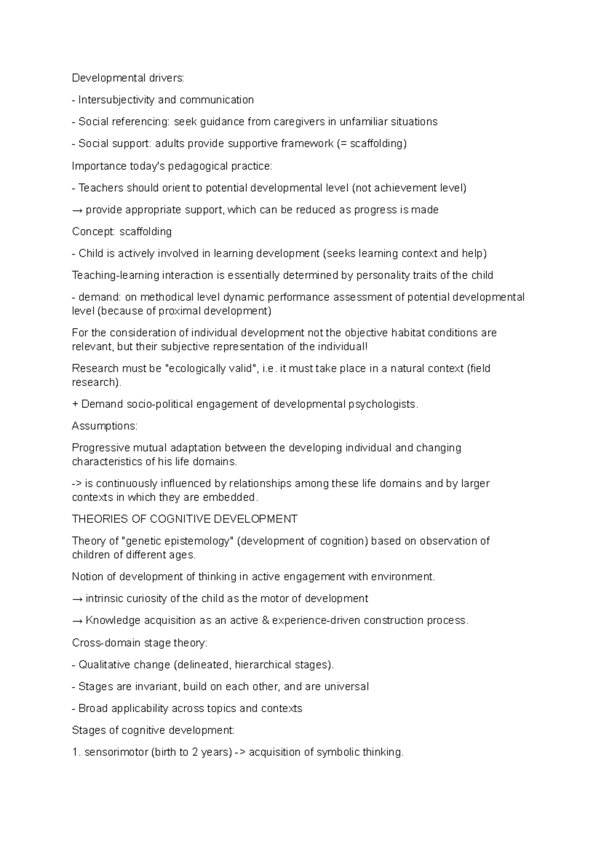 Developmental drivers - Developmental drivers: Intersubjectivity and ...