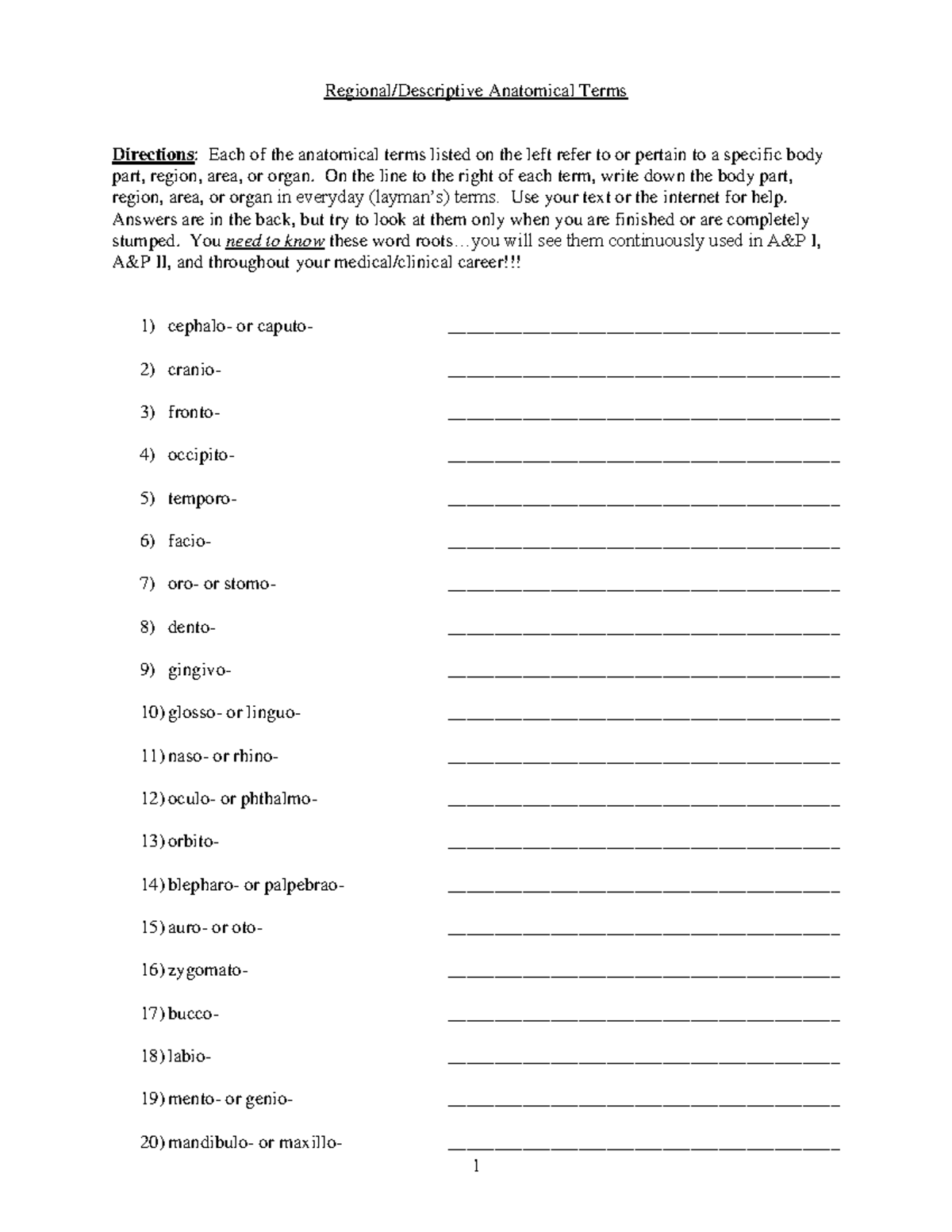 BI 150 151 156 descriptive anatomical terms(1) - Regional/Descriptive ...