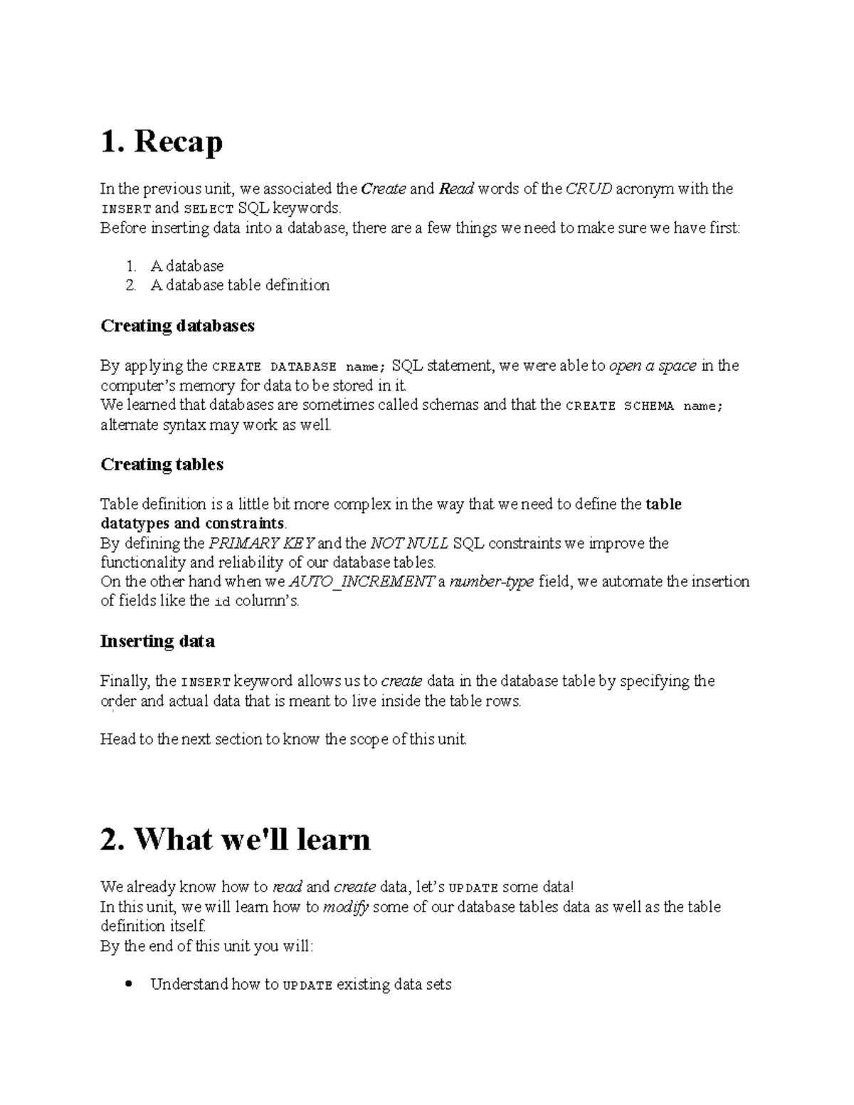 DAD 220 Codio Week Three Assignment - 1. Recap In the previous unit, we ...