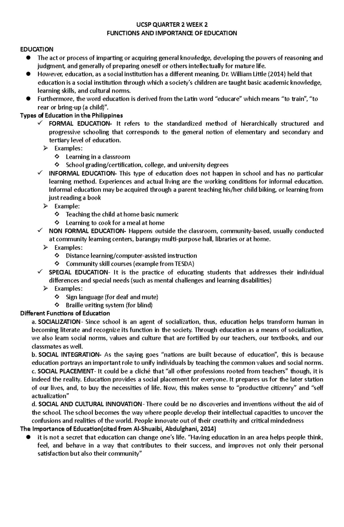 UCSP Quarter 2 WEEK 2 - sfdsdf - UCSP QUARTER 2 WEEK 2 FUNCTIONS AND ...