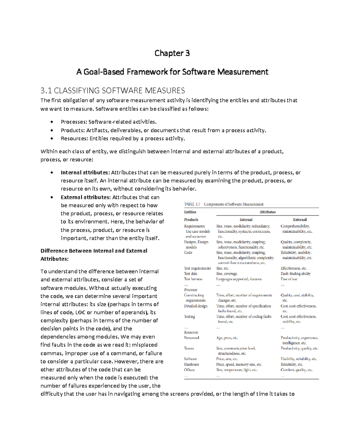 Metrics notes - Chapter 3 A Goal-Based Framework for Software ...