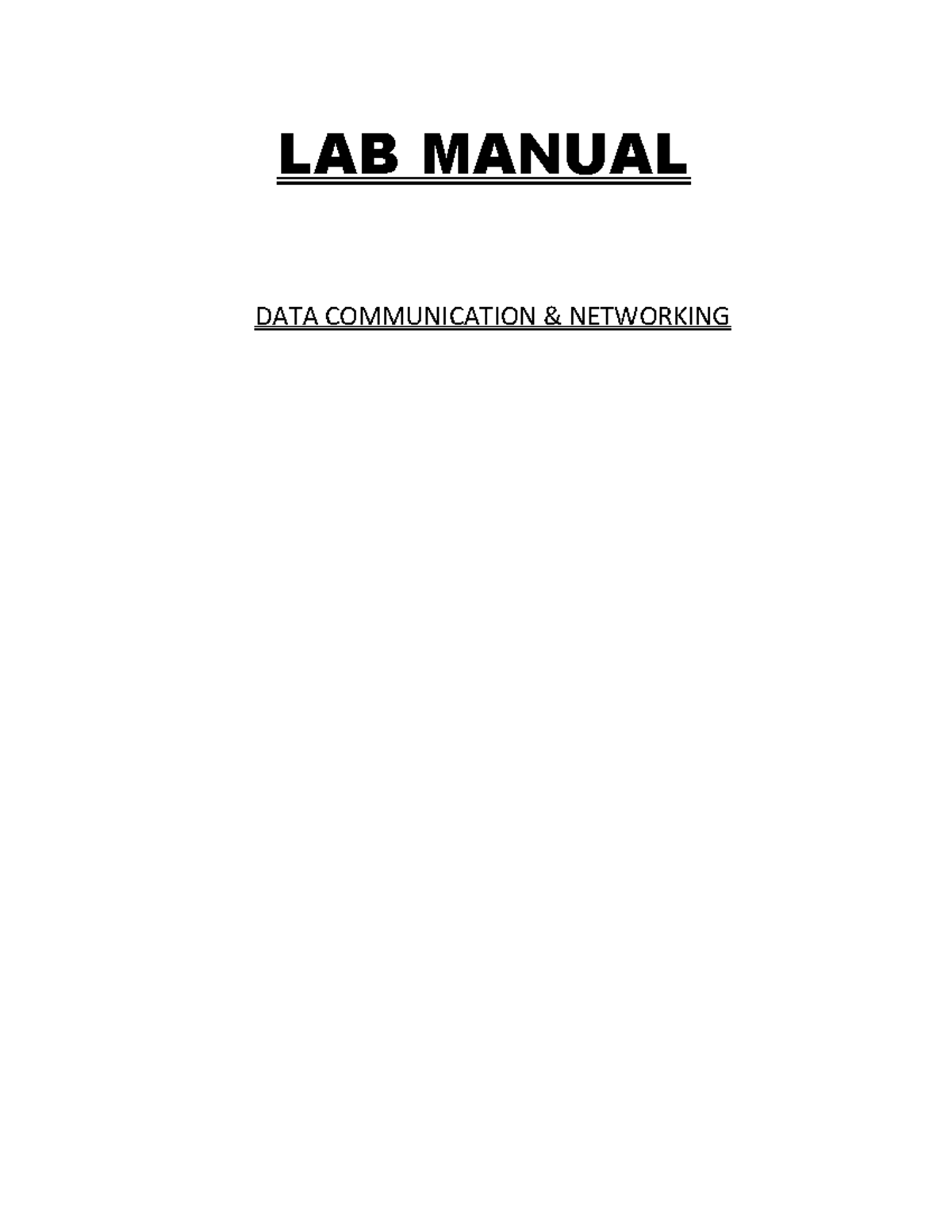Lab-manual compress - Lecture Notes - LAB MANUAL DATA COMMUNICATION ...