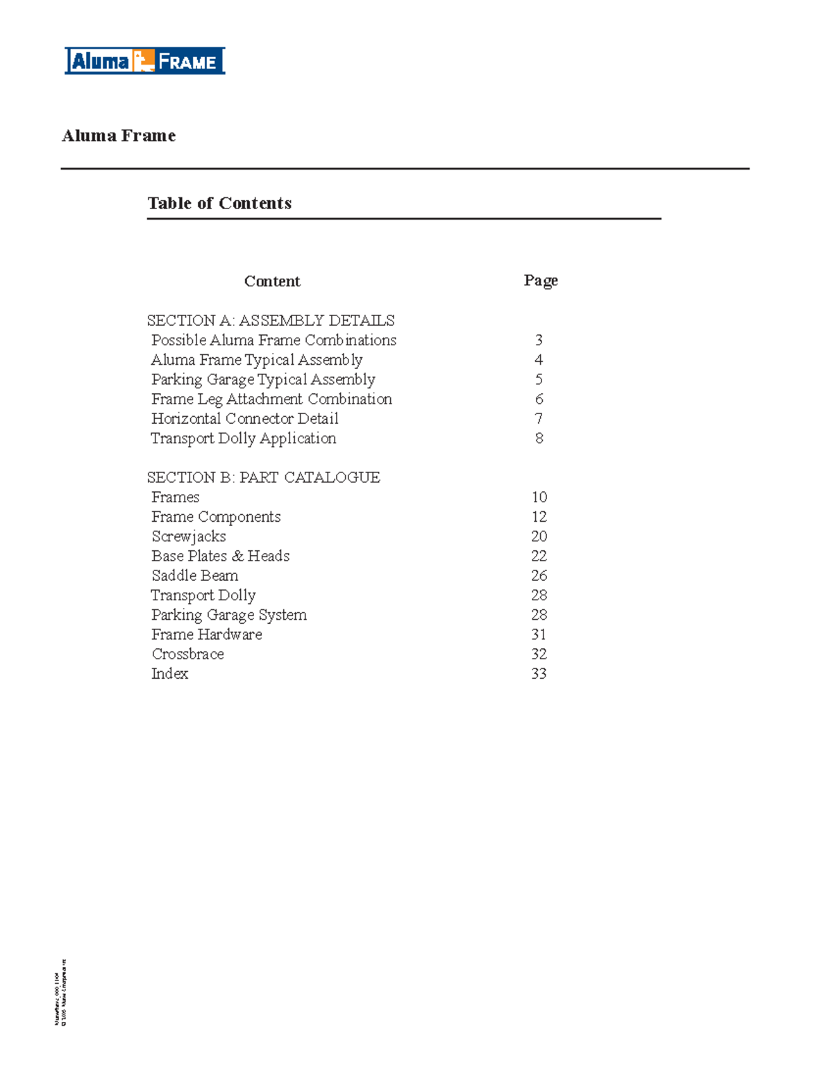 Aluma Frame Product Catalog - Alumaframe_000_11/04© 2005 Aluma ...