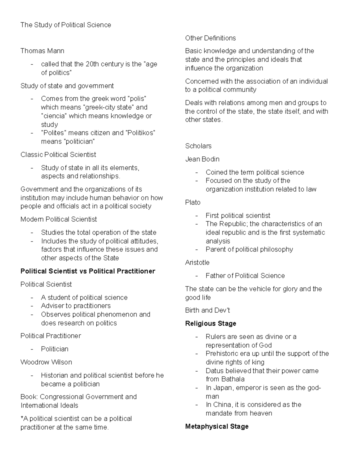 The Study of Political Science - The Study of Political Science Thomas ...