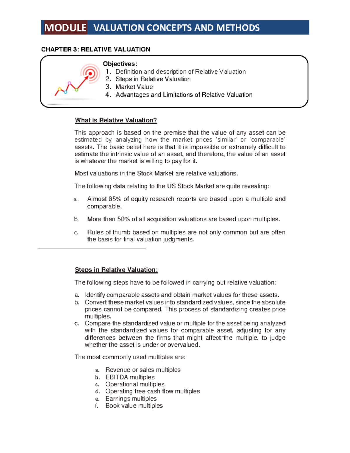 Chapter 3 - Relative Valuation - CHAPTER 3: RELATIVE VALUATION ...