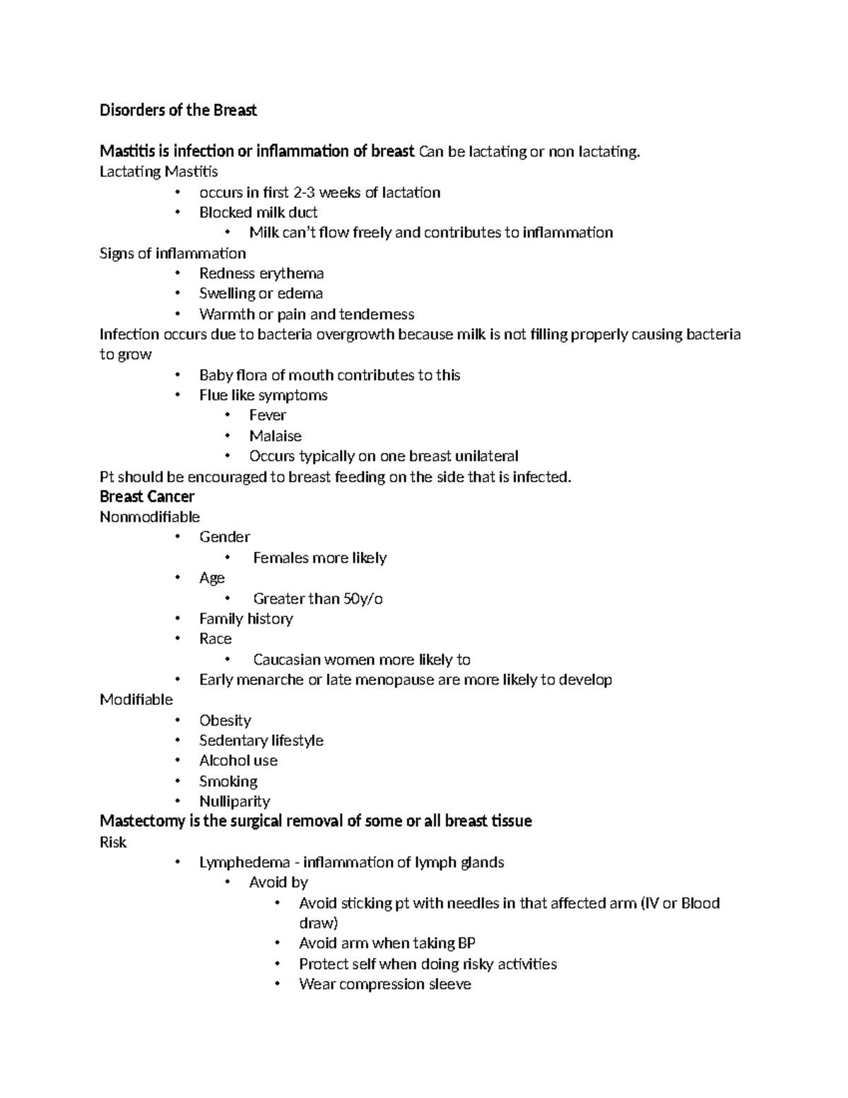 Disorders of the Breast - Disorders of the Breast Mastitis is infection ...