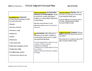 Clinical Reasoning Map 1 - Date06/23/2024_____________ Critical ...