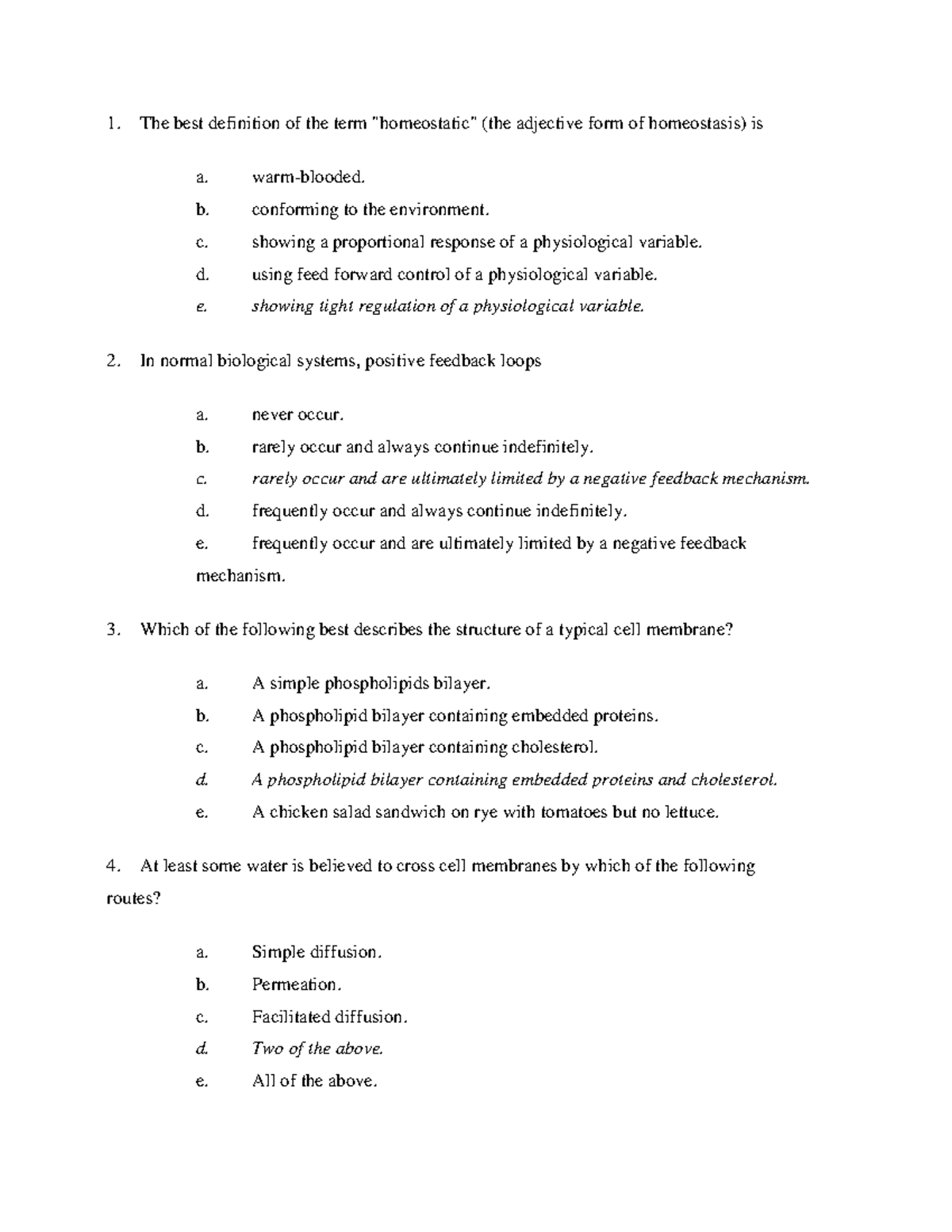 260933662 Animal Physiology MCQ - The best definition of the term ...