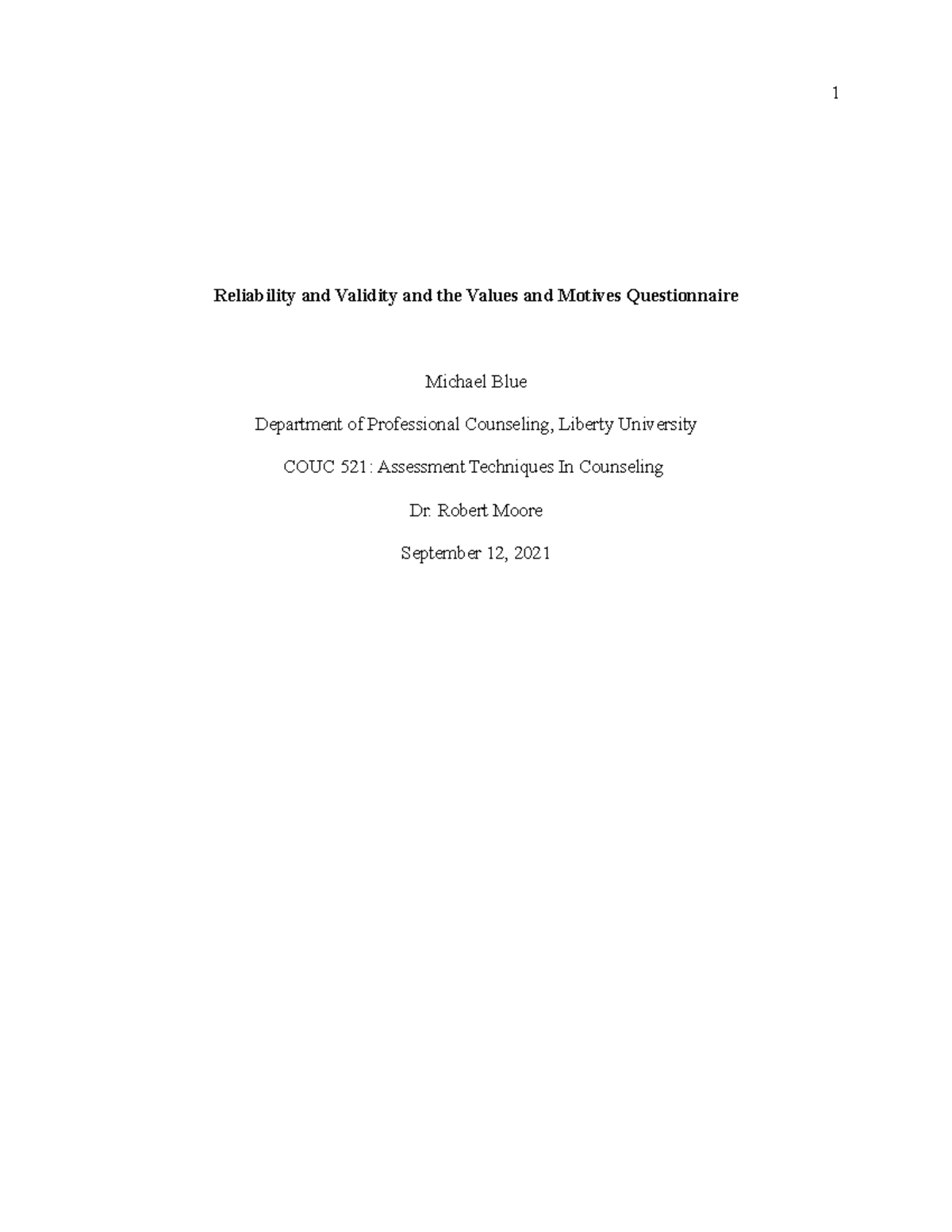 Reliability and Validaty assignment - Reliability and Validity and the Values and Motives - Studocu