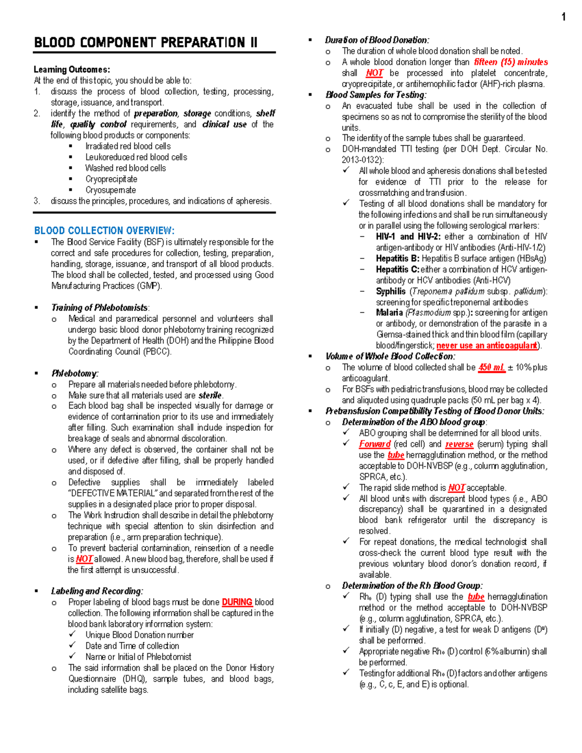 BB - Blood Component Preparation (part 2) - BLOOD COMPONENT PREPARATION ...
