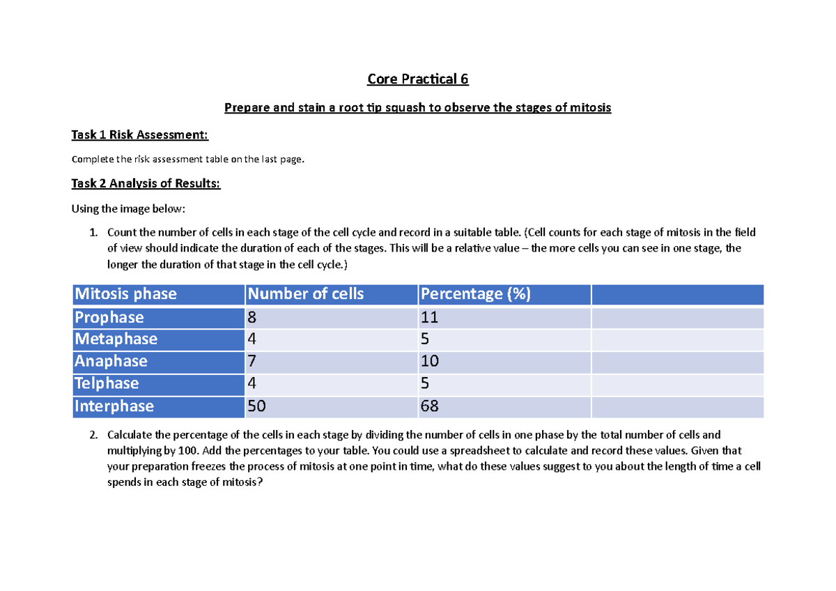 CP06-2 - Core practical 6 material - Core Prac)cal 6 Prepare and stain ...