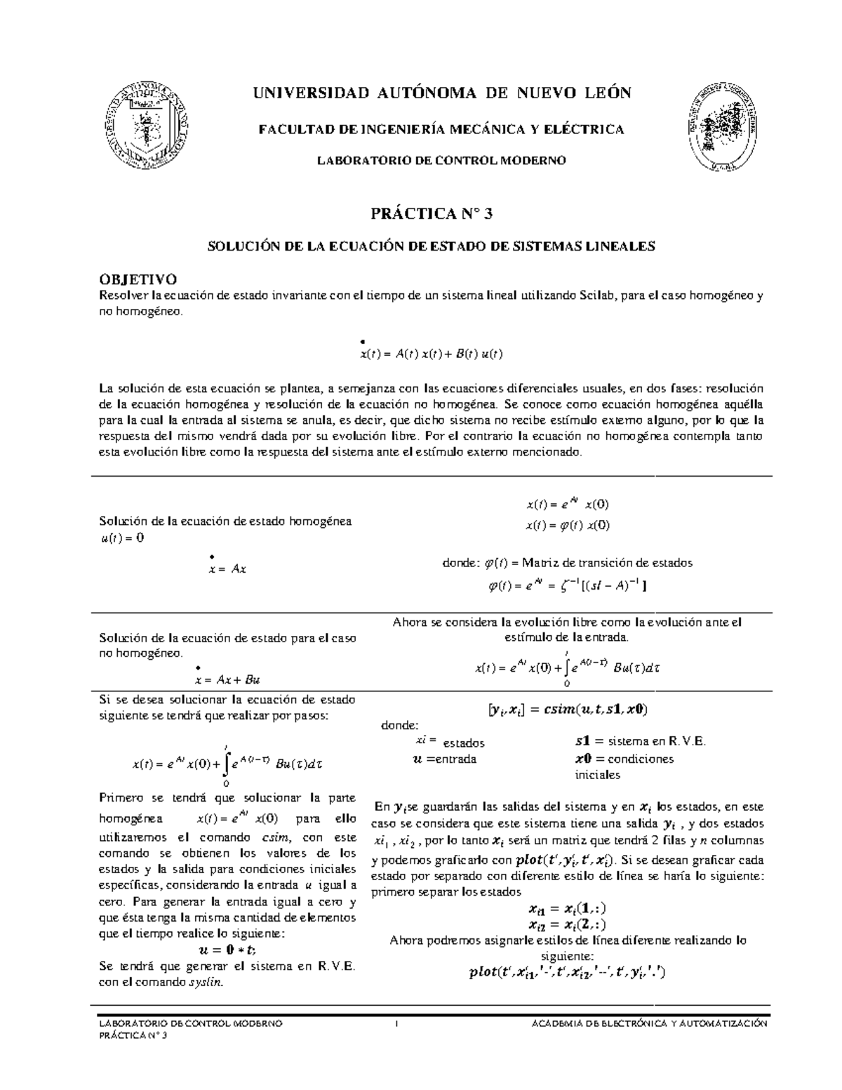 3-CM-Scilab - kokook - LABORATORIO DE CONTROL MODERNO 1 ACADEMIA DE ...