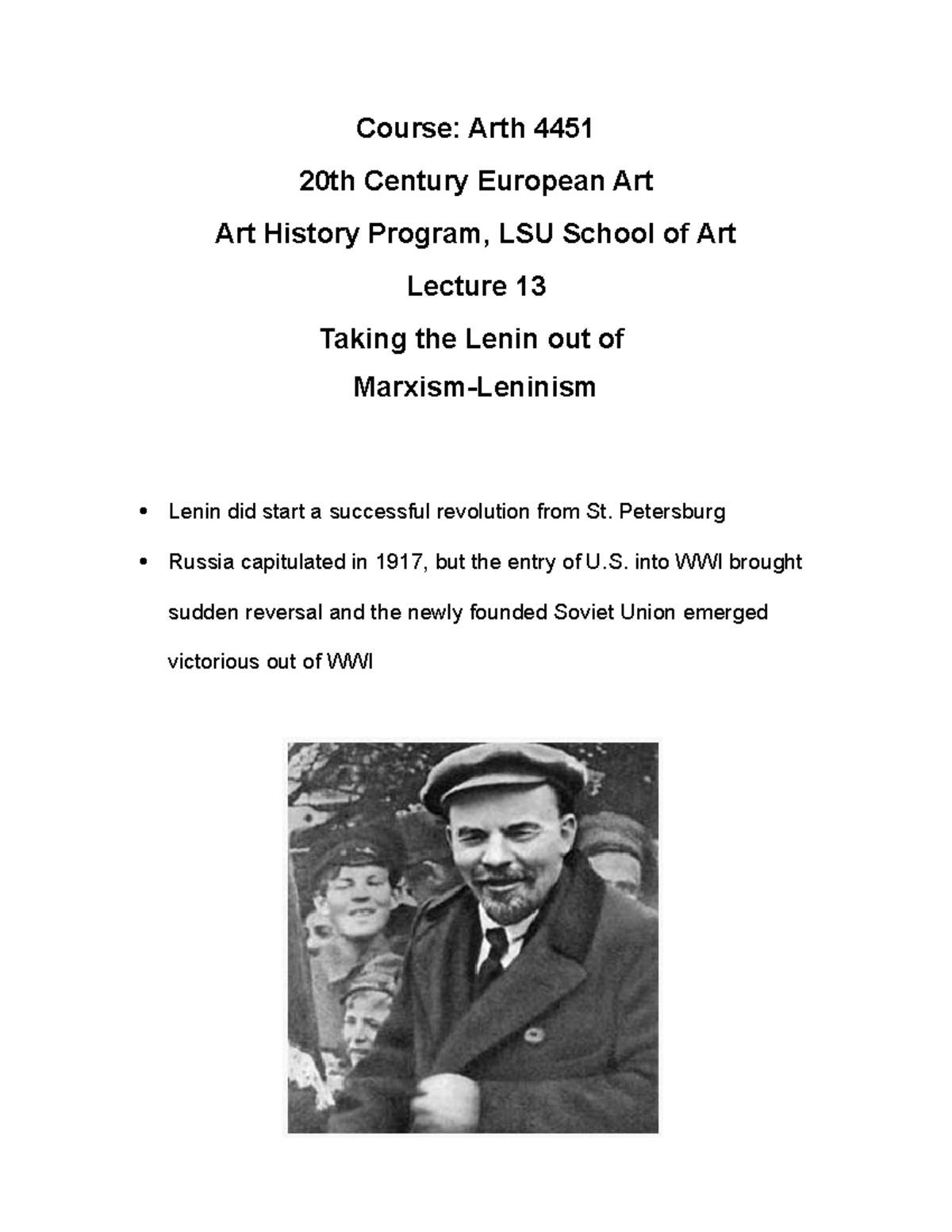 Birth of Propaganda Art - Course: Arth 4451 20th Century European Art ...