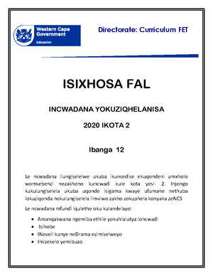 Isi Xhosa - Lesson 1 - IsiXhosa noJess Introduction IsiXhosa is a ...