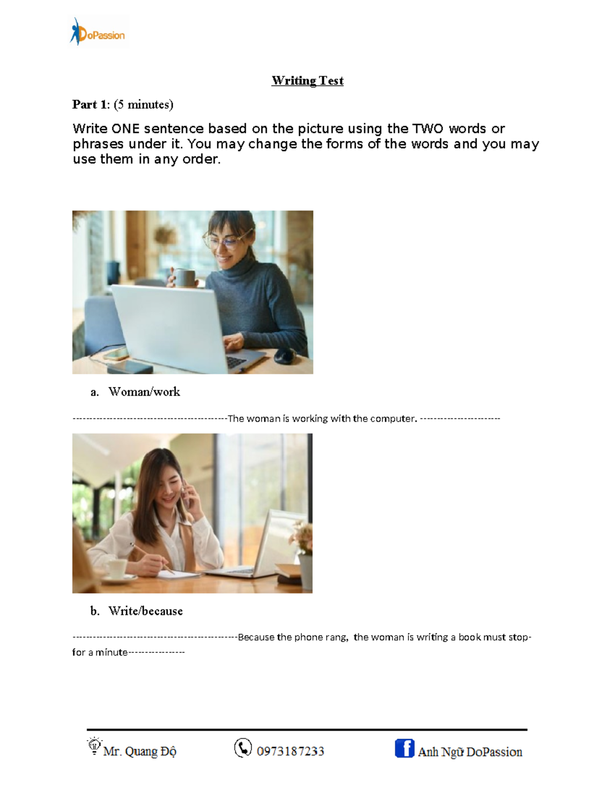 Inbound 5353077945694099062 - Writing Test Part 1: (5 minutes) Write ...