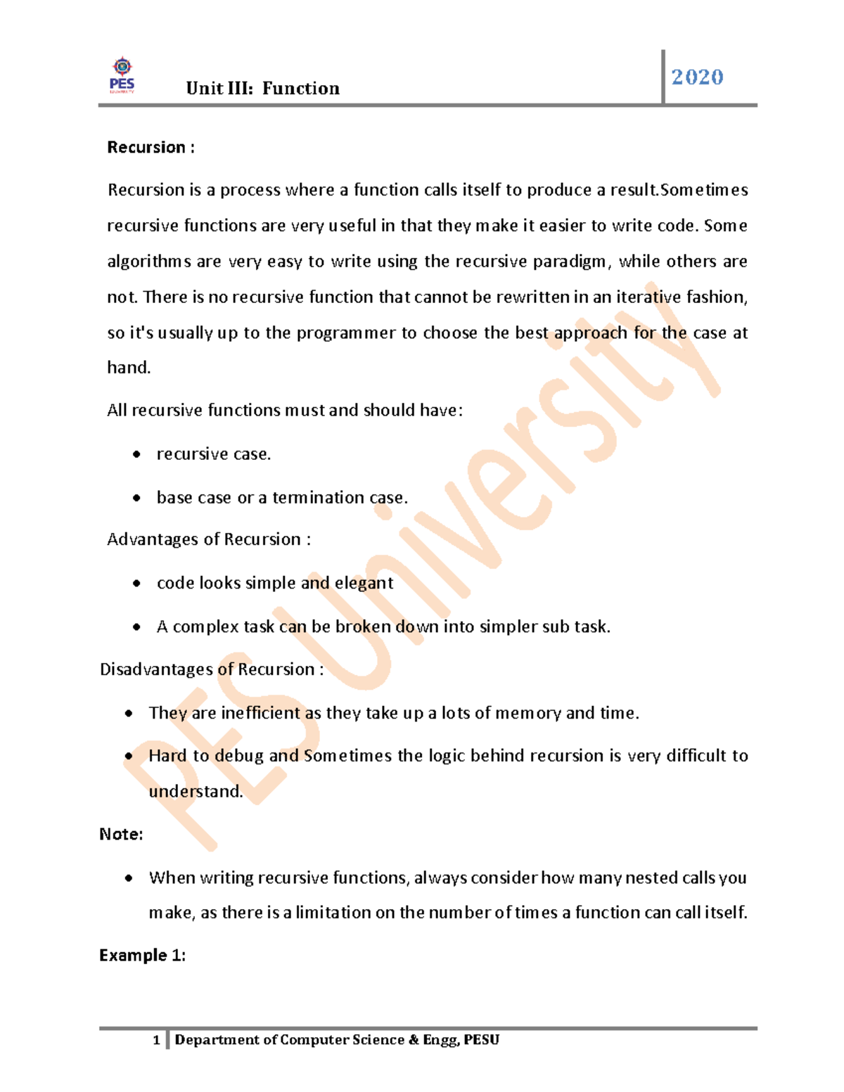 5 Recursion 202009 16134957 - Recursion : Recursion is a process where ...