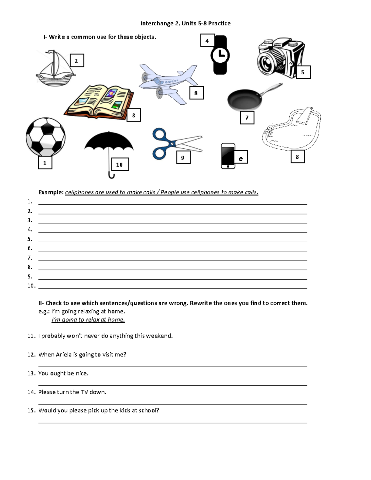 Interchange 2 Units 5-8 Practice PDF - Interchange 2, Units 5-8 ...