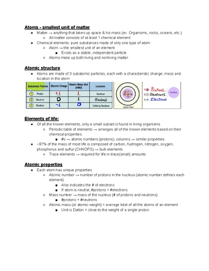 A&P - chapter 1 textbook summary - Chapter 1 - The Human Body: An ...