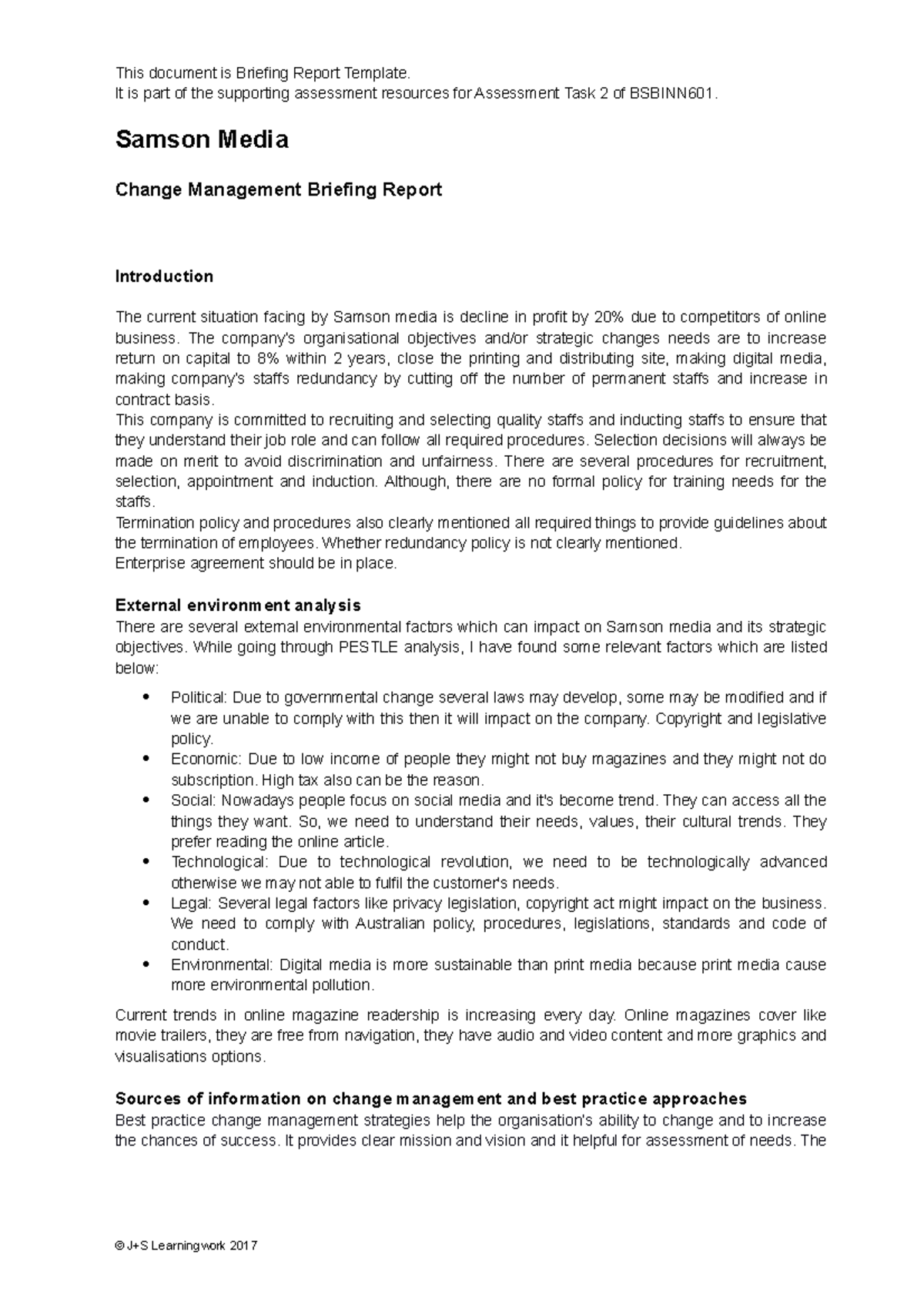 Briefing Report Template (2) tara lead and manage - It is part of the ...