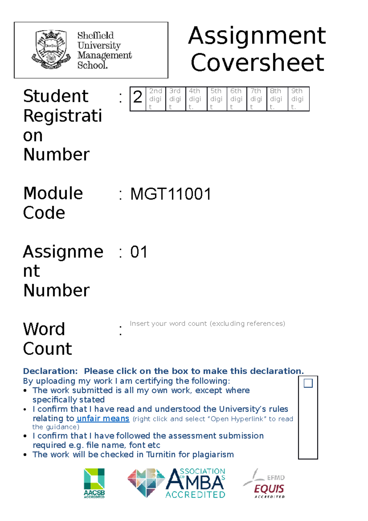 Individual Coversheet MGT11001-1 - Assignment Coversheet Student ...