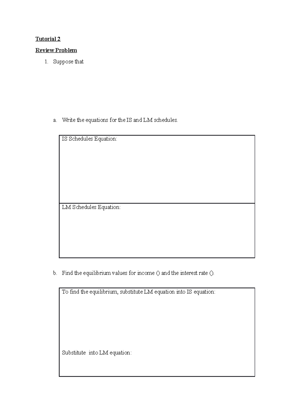 SEW204 Tutorial 2 - LECTURE NOTES - Tutorial 2 Review Problem Suppose ...