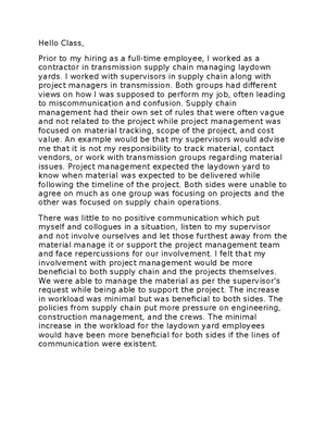 MGT 550 Milestone One Managing Through Communication - MGT 550 Managing ...