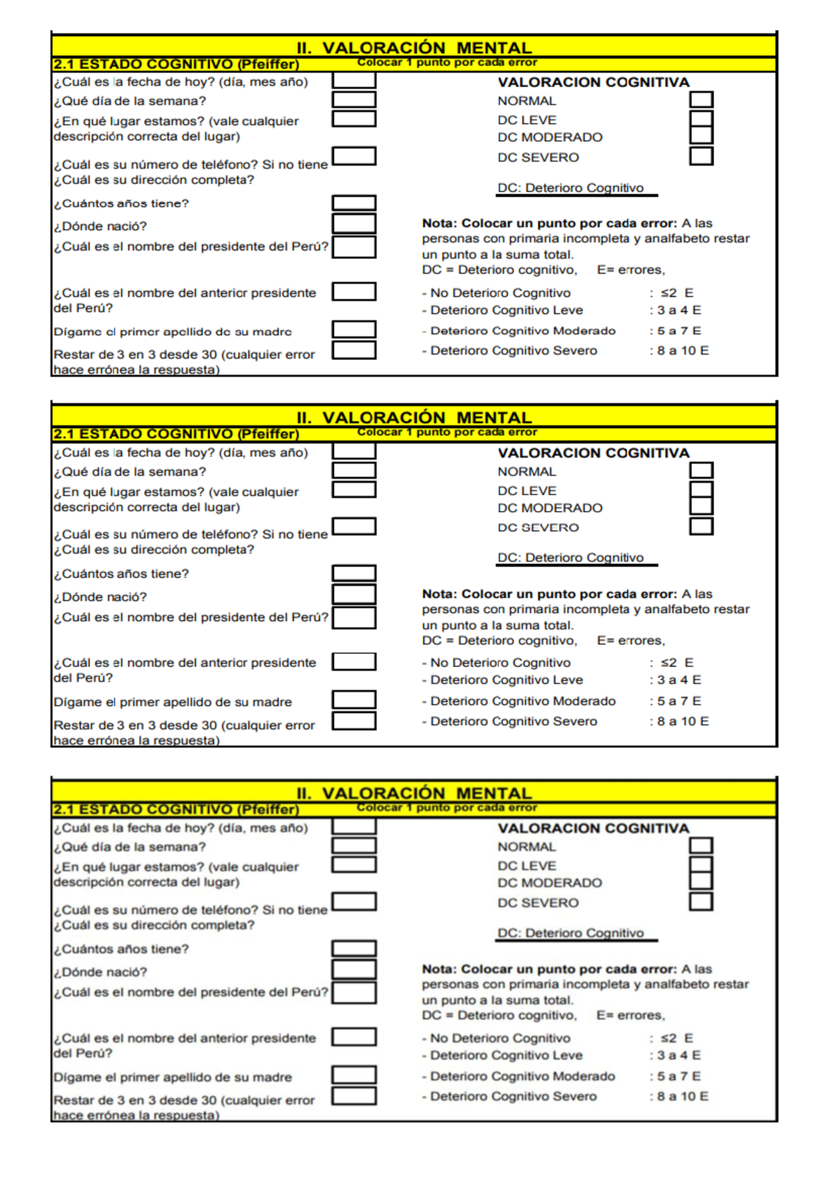 Vacam Sesion - bngtgg - II. VALORACIÓN MENTAL 2 ESTADO COGNITIVO ...