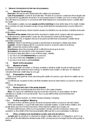 Learning UNIT 8 Freedom of Testation - STUDY UNIT 8: FREEDOM OF ...