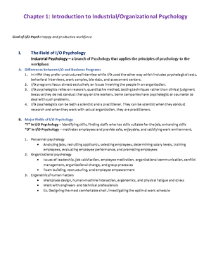 Chapter 2 of The I/O PSYCH - CHAPTER 2: JOB ANALYSIS AND EVALUATION JOB ANALYSIS – it is the ...