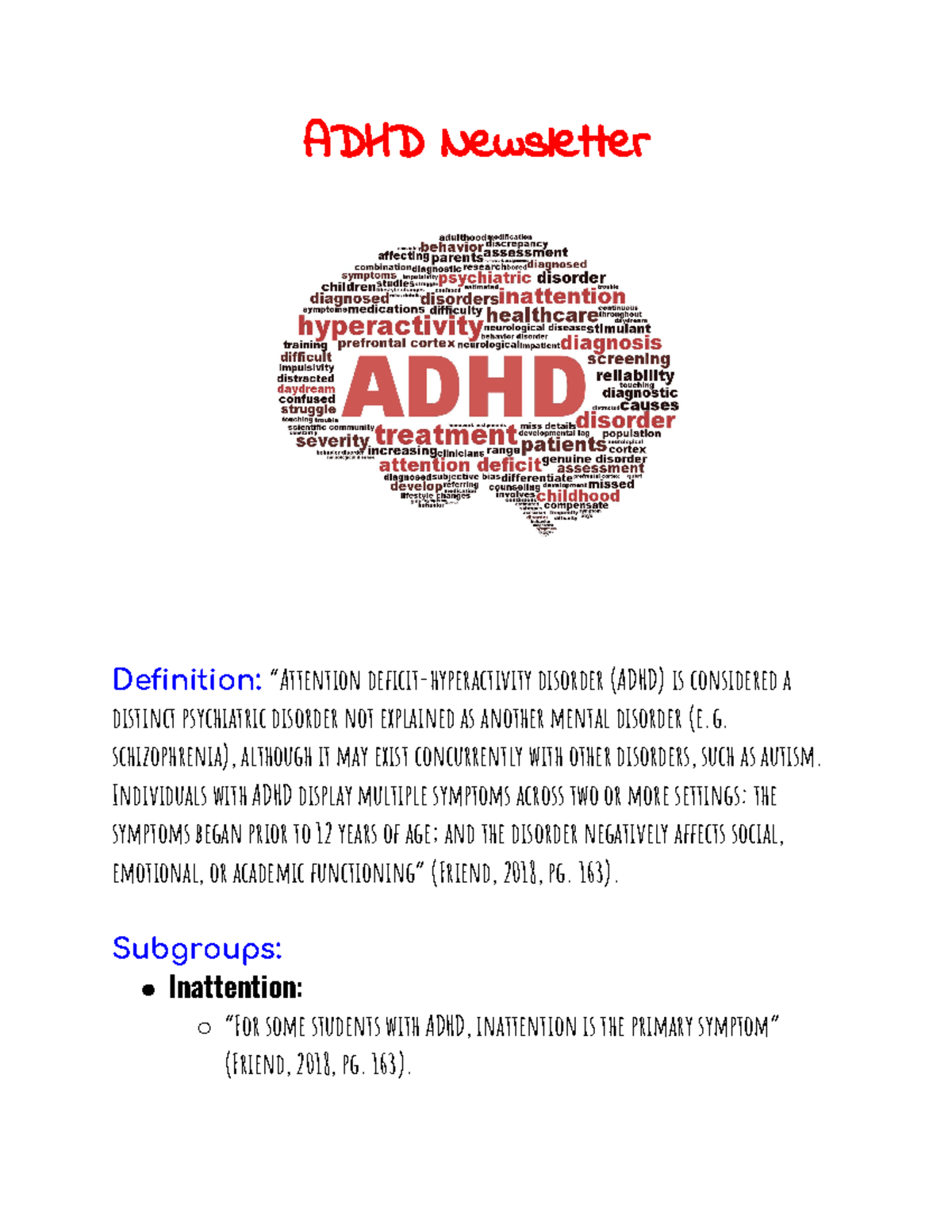 LD Resource File - ADHD - Newsletter regarding information and facts ...