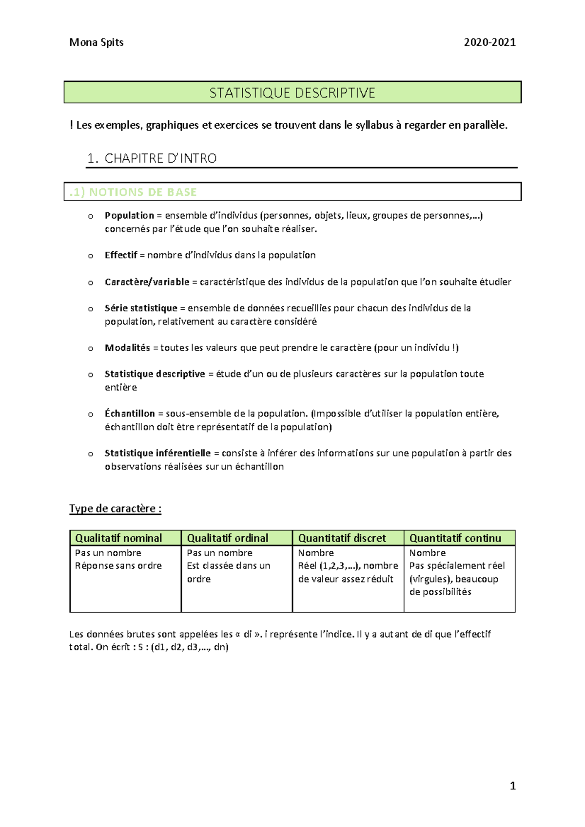 B1-Stats-Descr - Synthese stat - STATISTIQUE DESCRIPTIVE ! Les exemples ...