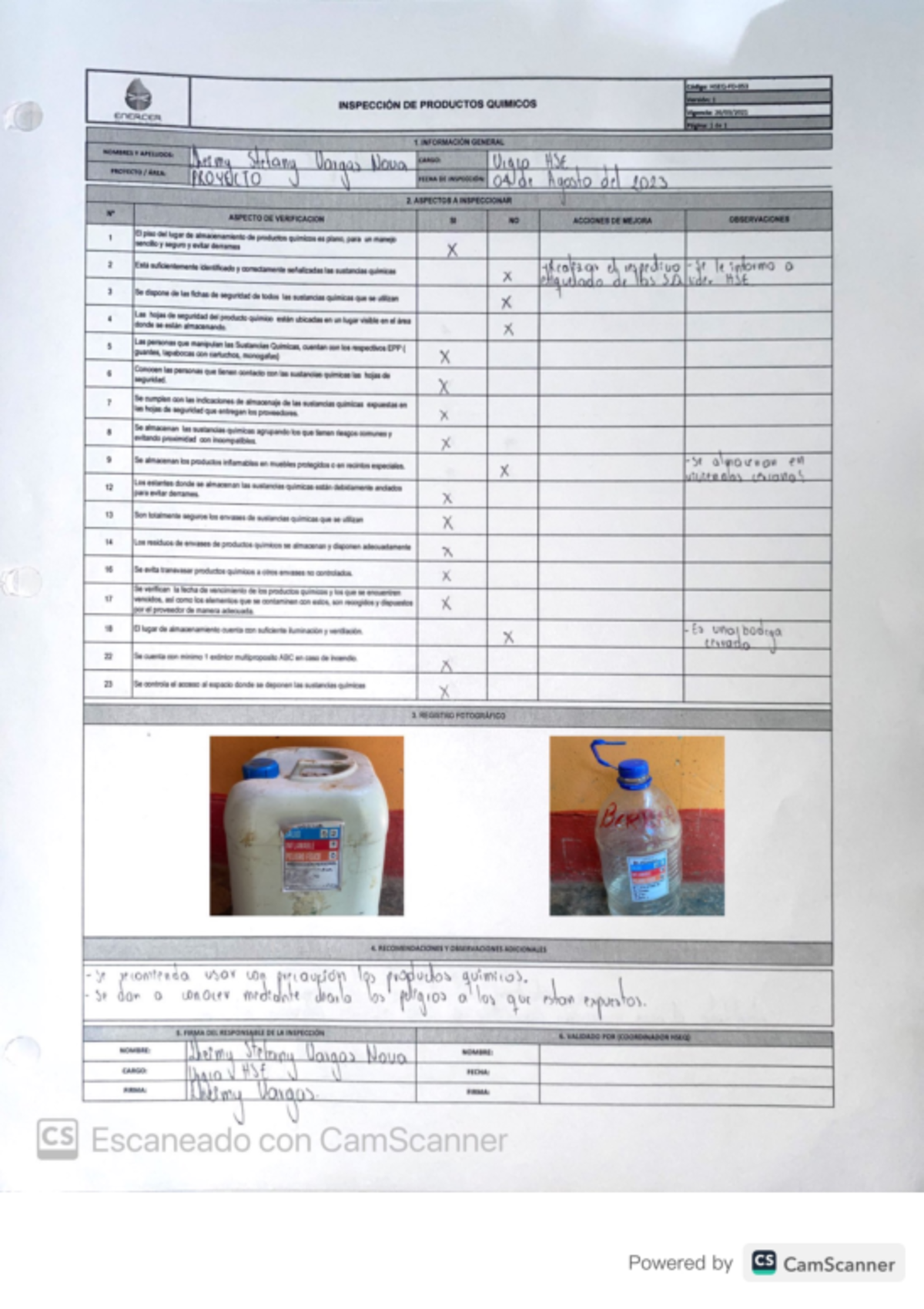 InspeccióN DE Productos QUÍ Micos Quincen 2 - Derecho romano - Studocu