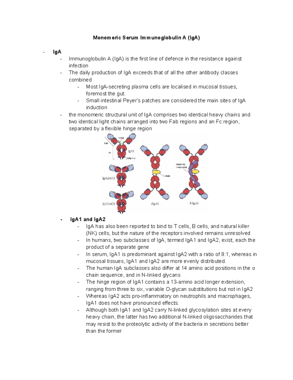 Monomeric Serum Immunoglobulin A (Ig A) - Monomeric Serum ...
