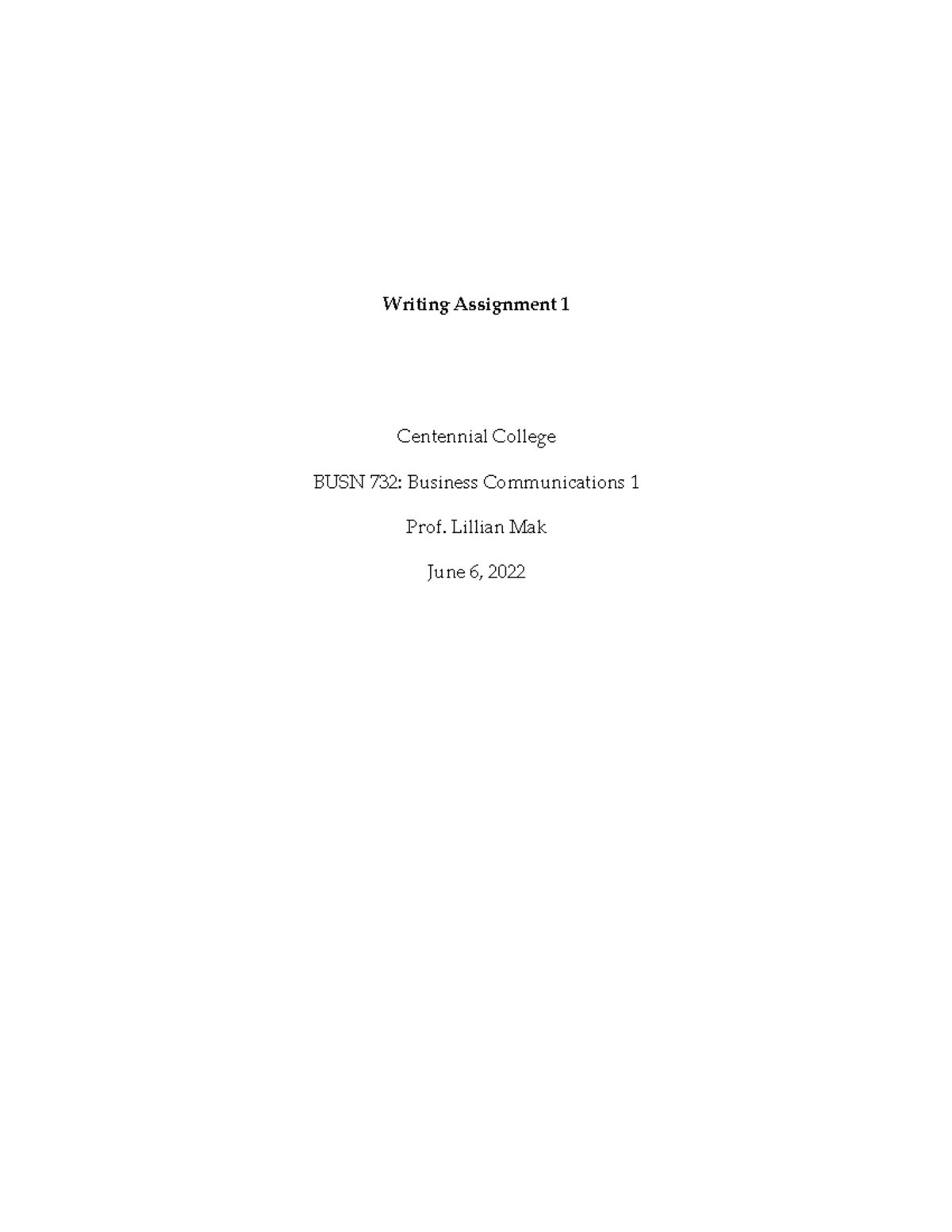 BUSN 732 Writing Assignment 1 on Paraphrasing, Summarizing and Referencing - Writing Assignment ...