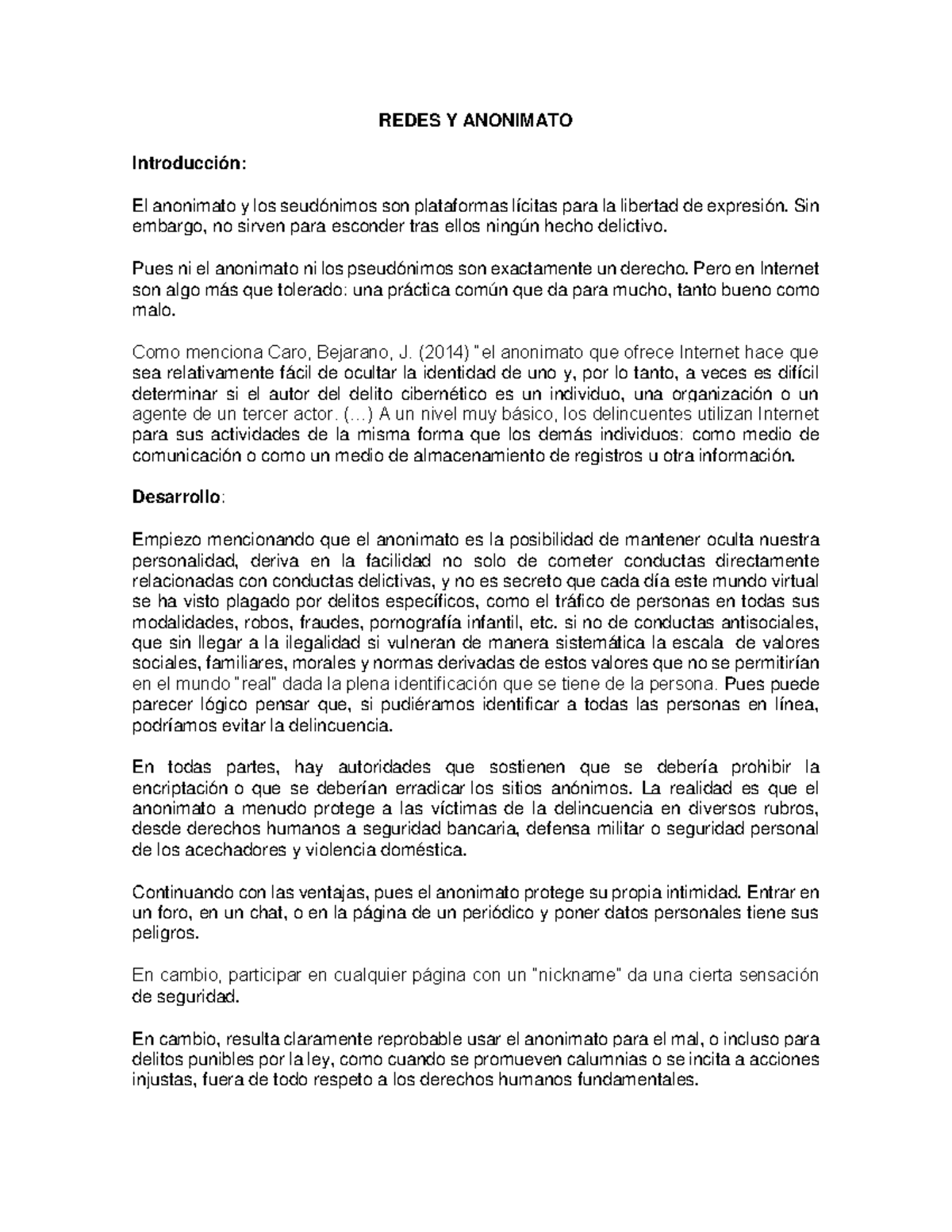 Redes Y Anonimato - REDES Y ANONIMATO Introducción: El anonimato y los ...