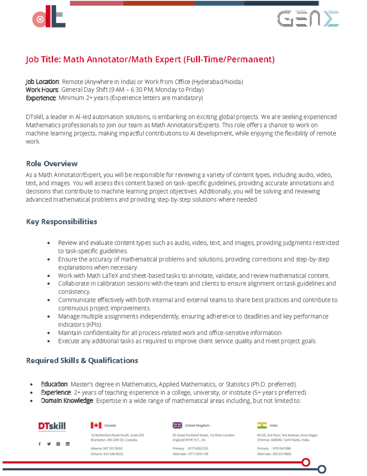Math Annotator JD - Job Title: Math Annotator/Math Expert (Full-Time ...