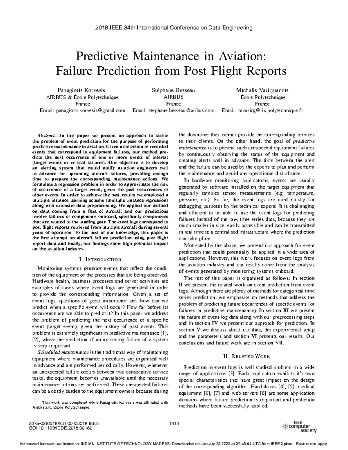 Predictive Maintenance in Aviation Failure Prediction from Post-Flight ...