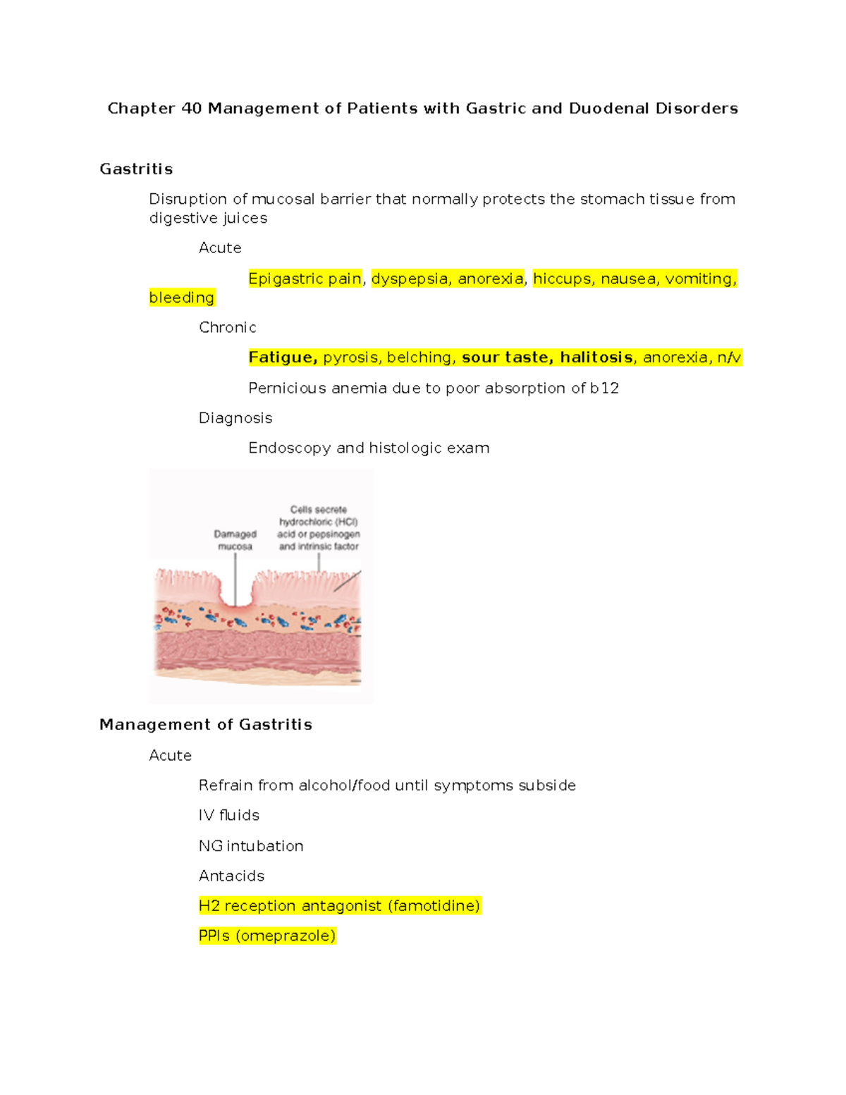 Chapter 40 Management of Patients with Gastric and Duodenal Disorders ...