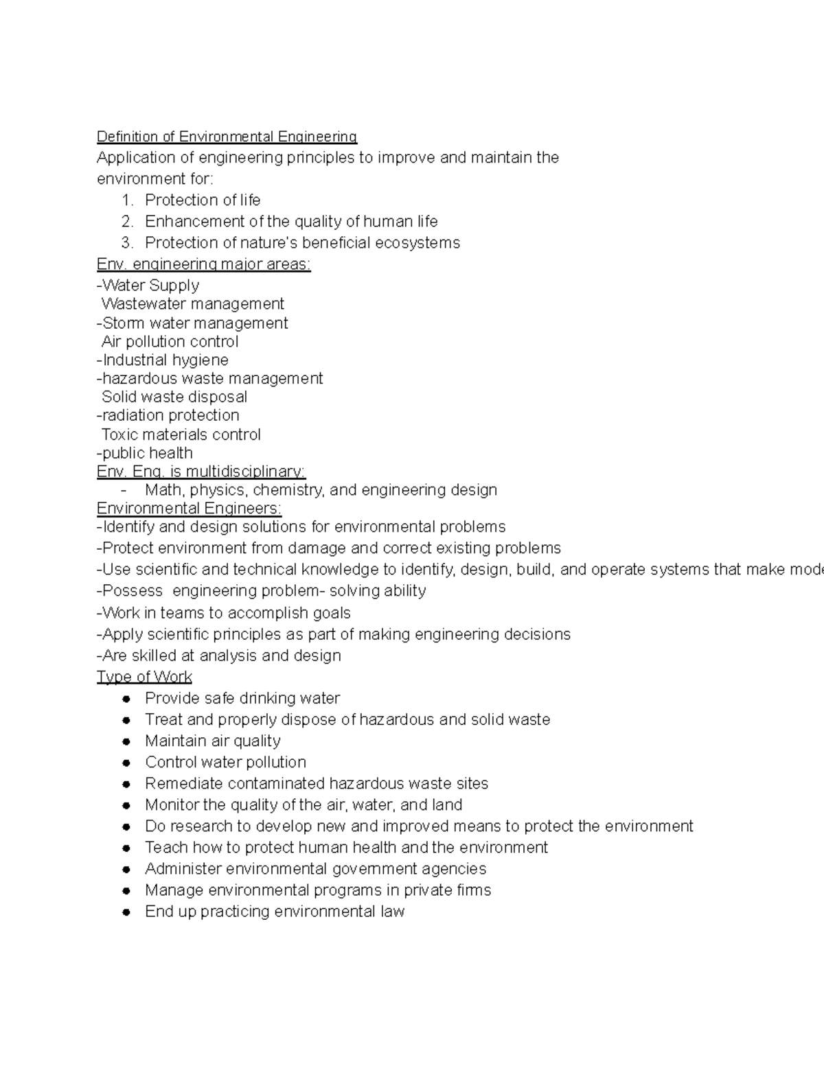 Module 1-Environmental Engineering - Definition of Environmental ...