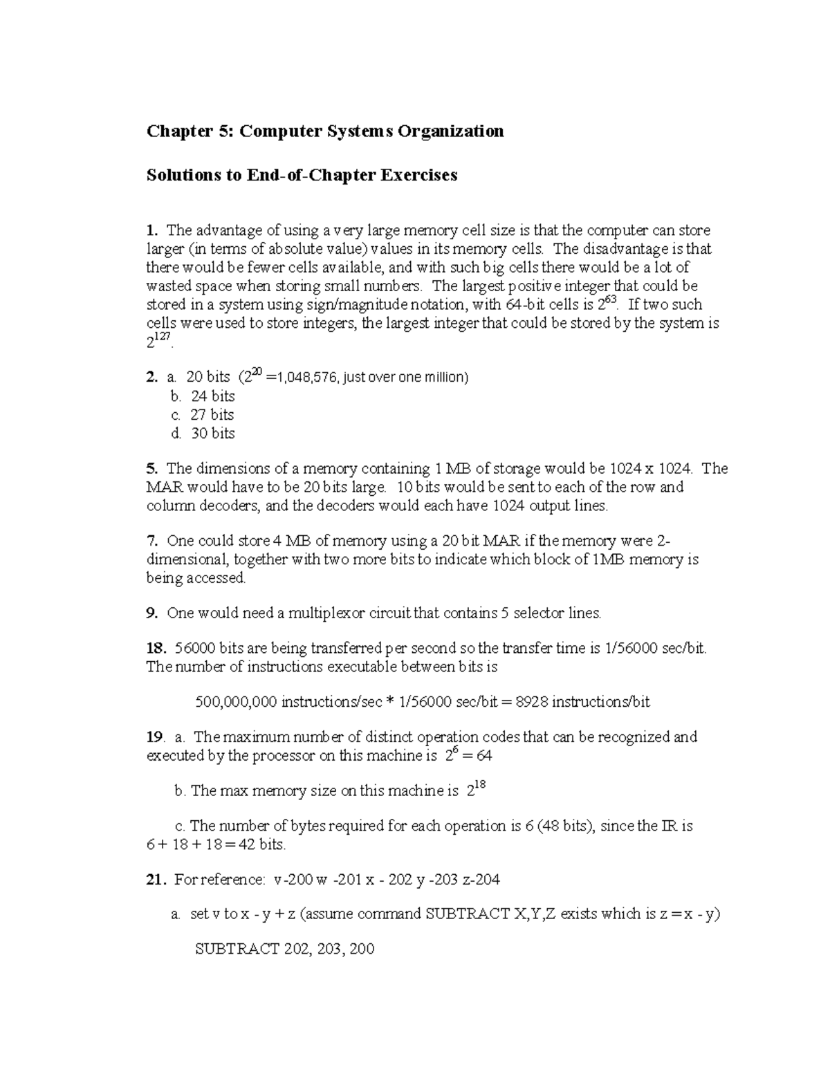 HW4 solution - Chapter 5: Computer Systems Organization Solutions to ...