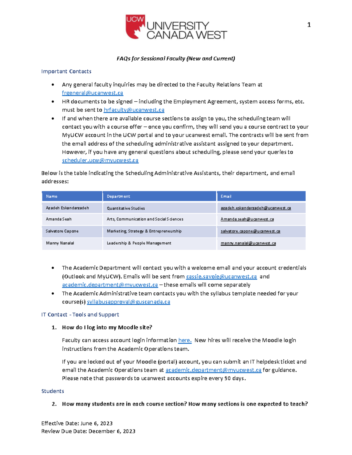 FAQ's Sessionals - June 2023 - BUSI 650 - UCW - Studocu