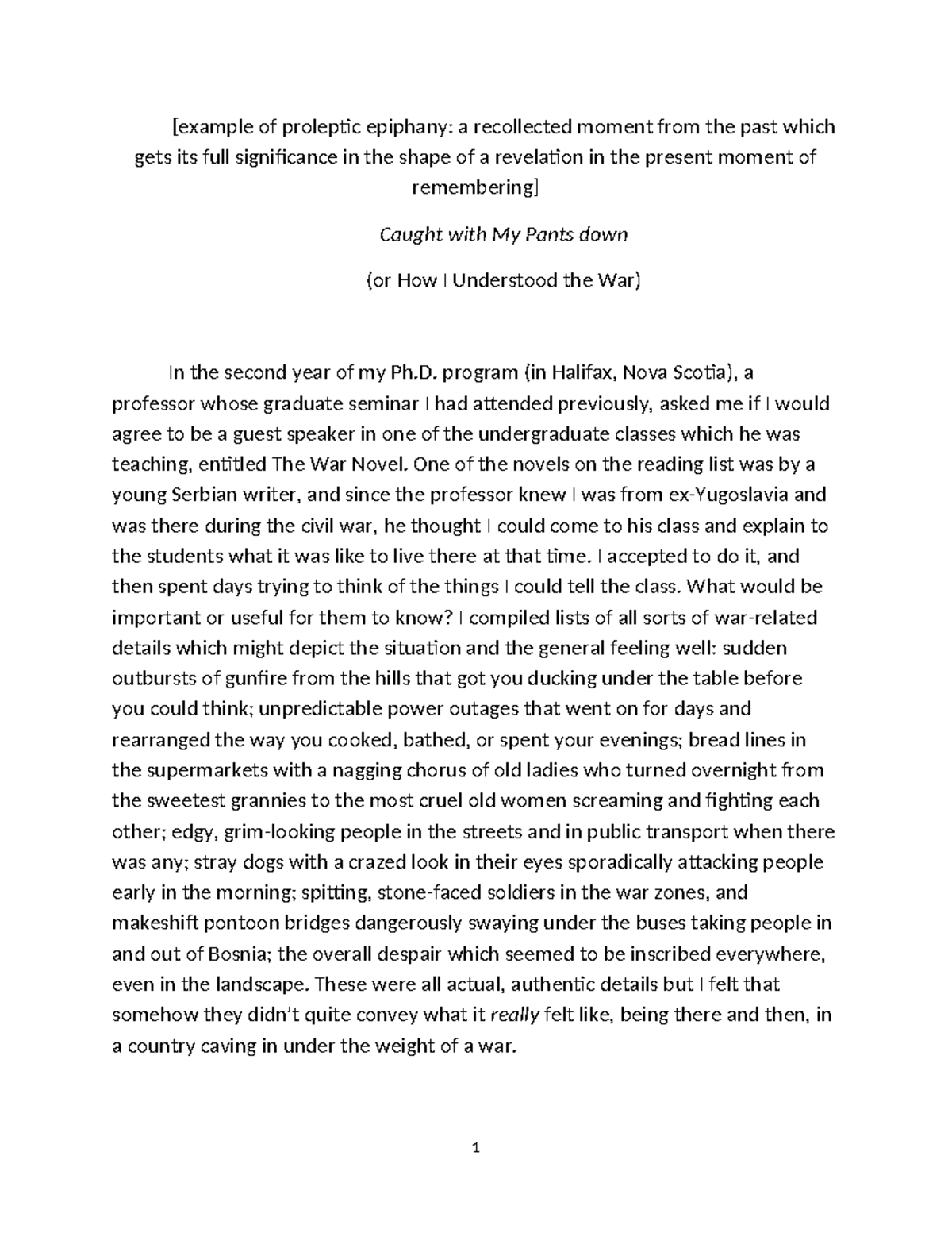 Example of Proleptic Epiphany - Caught with My Pants Down - [example of ...