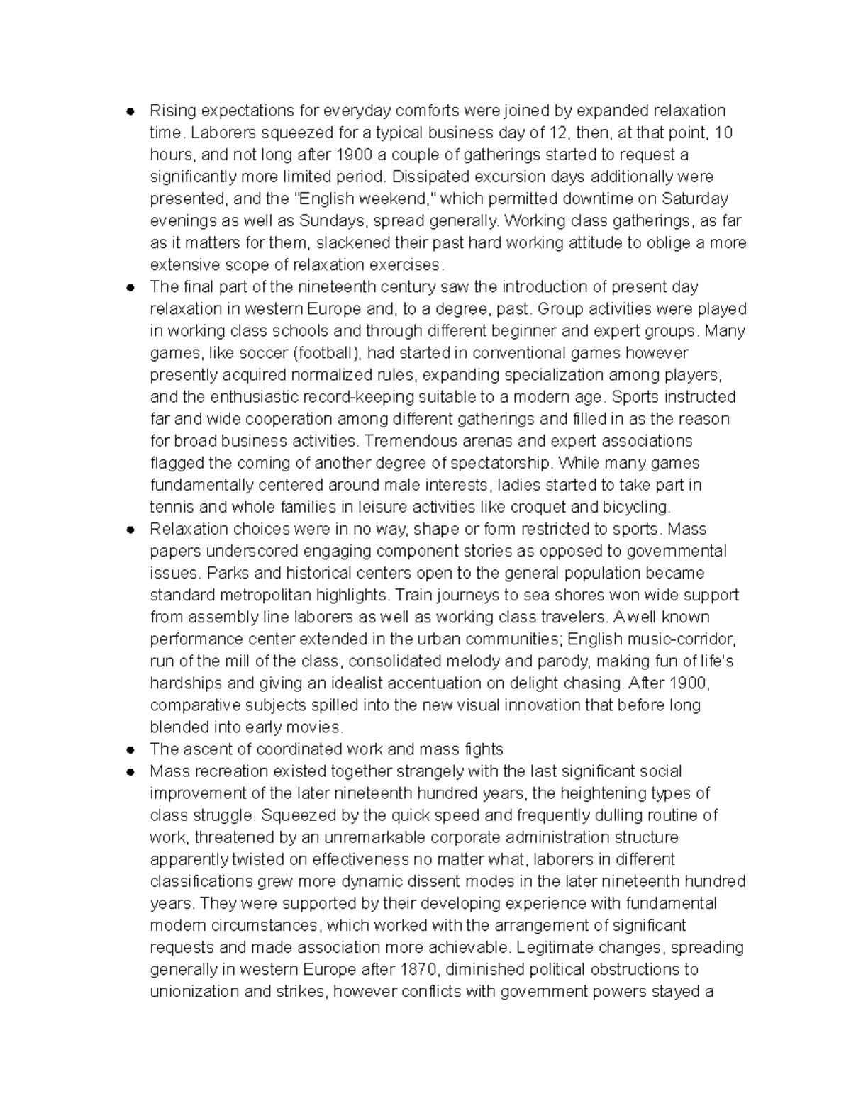 The rise of organized labour - Rising expectations for everyday ...