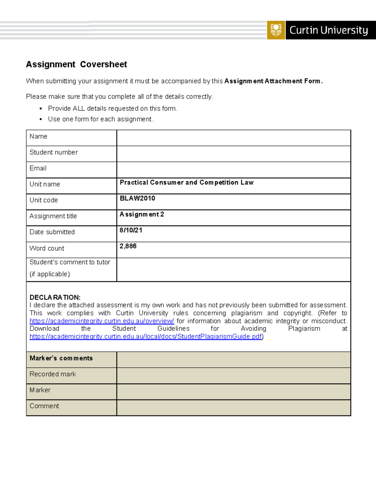 Practical Consumer and Competition Law Assignment 2 - Assignment ...