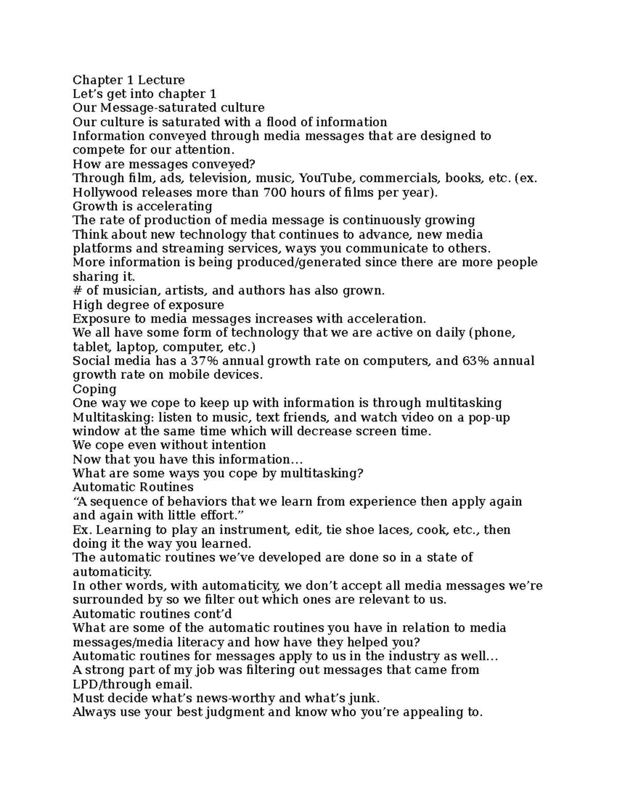 Why increase media literacy - Chapter 1 Lecture Let’s get into chapter ...